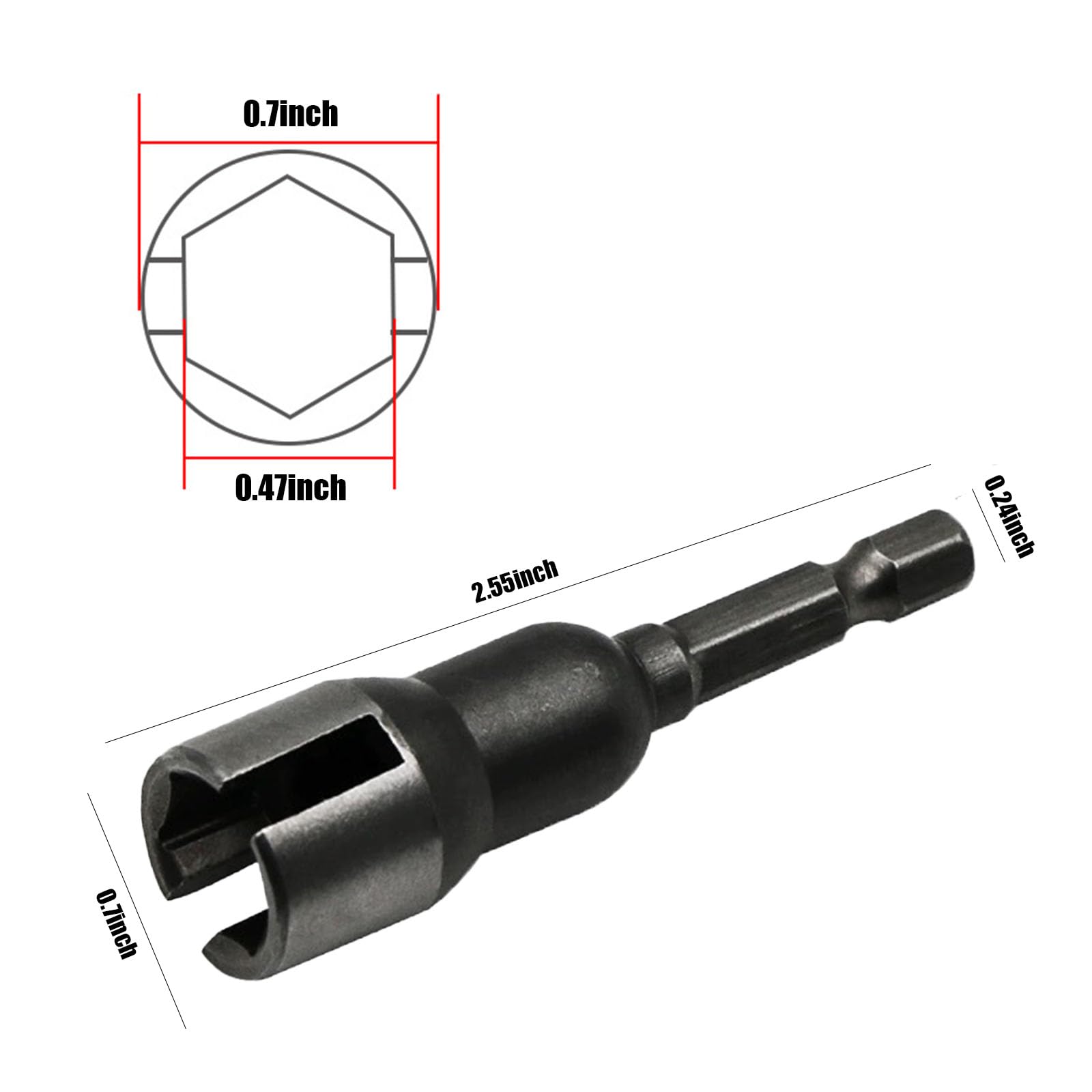 Gunhunt 2-Inch Hexagonal Handle Wrench, Black, Alloy Steel, Carbon Steel
