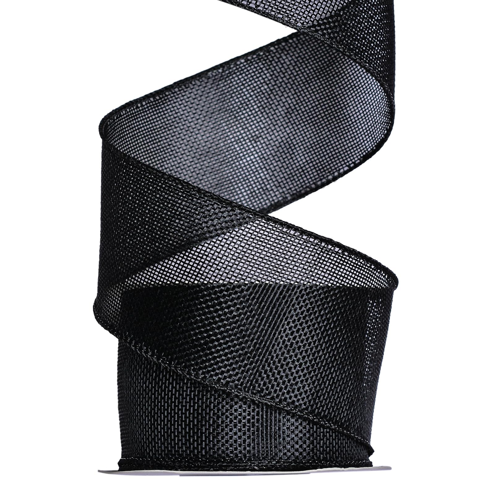 Ribest Burlap Black Wired Ribbon, 2 1/2 inch 10 Yard, Jute Ribbon for Decoration Bows Craft Gift Wrapping Wreath Sewing