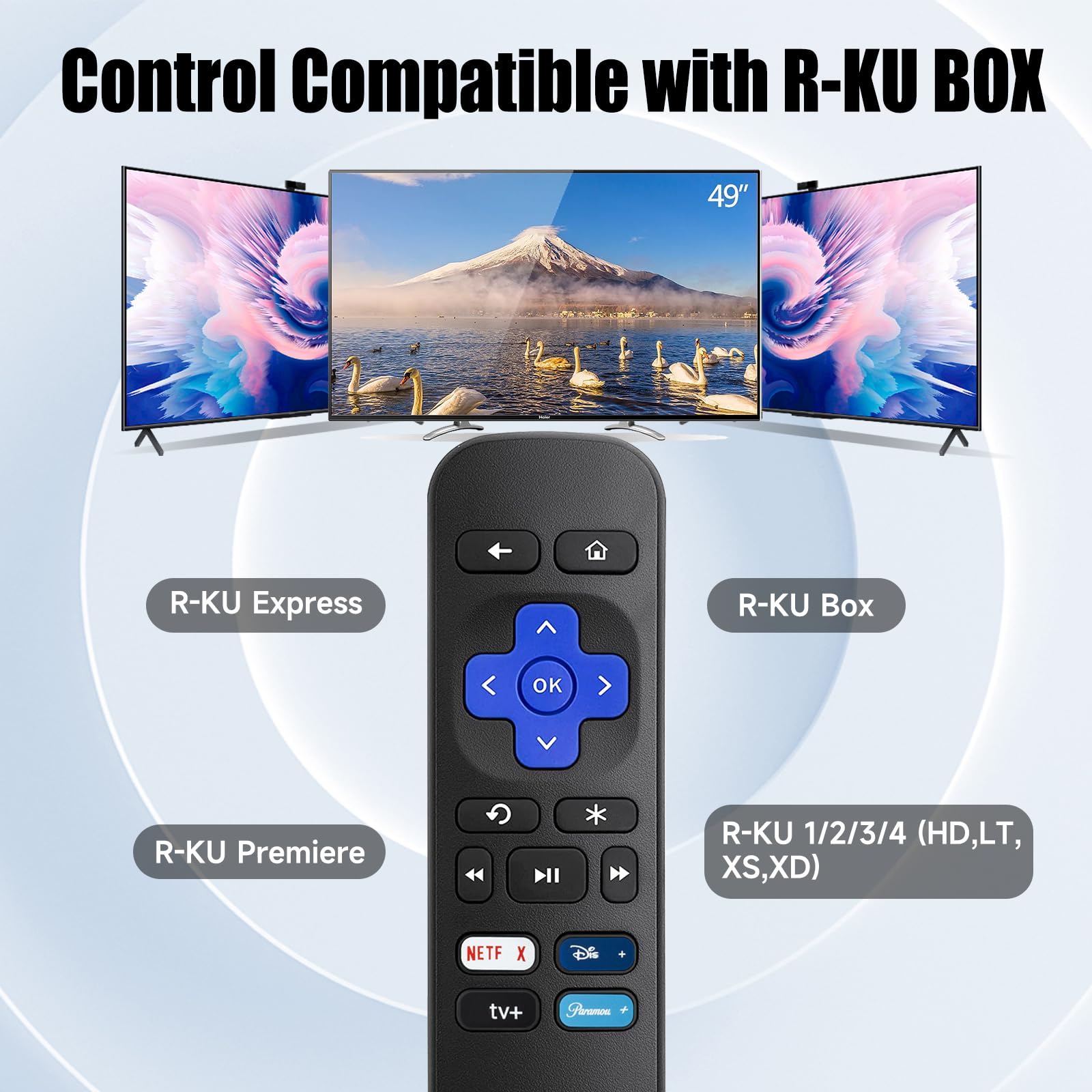 Universal Replacement Remote Control Compatible with Roku Express,for Roku Box, for Roku Player,for Roku Premiere,Compatible for Roku 1/2/3/4 (HD,LT,XS,XD).(NOT for Roku Stick and Roku TV)(Pack of 2)
