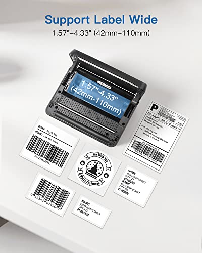 POLONO A400 Bluetooth Thermal Label Printer - 4x6 Label Printer for Small Business Shipping Packages - Portable Printer, Direct Thermal Shipping Labels 2Rolls (80 Labels/Roll)