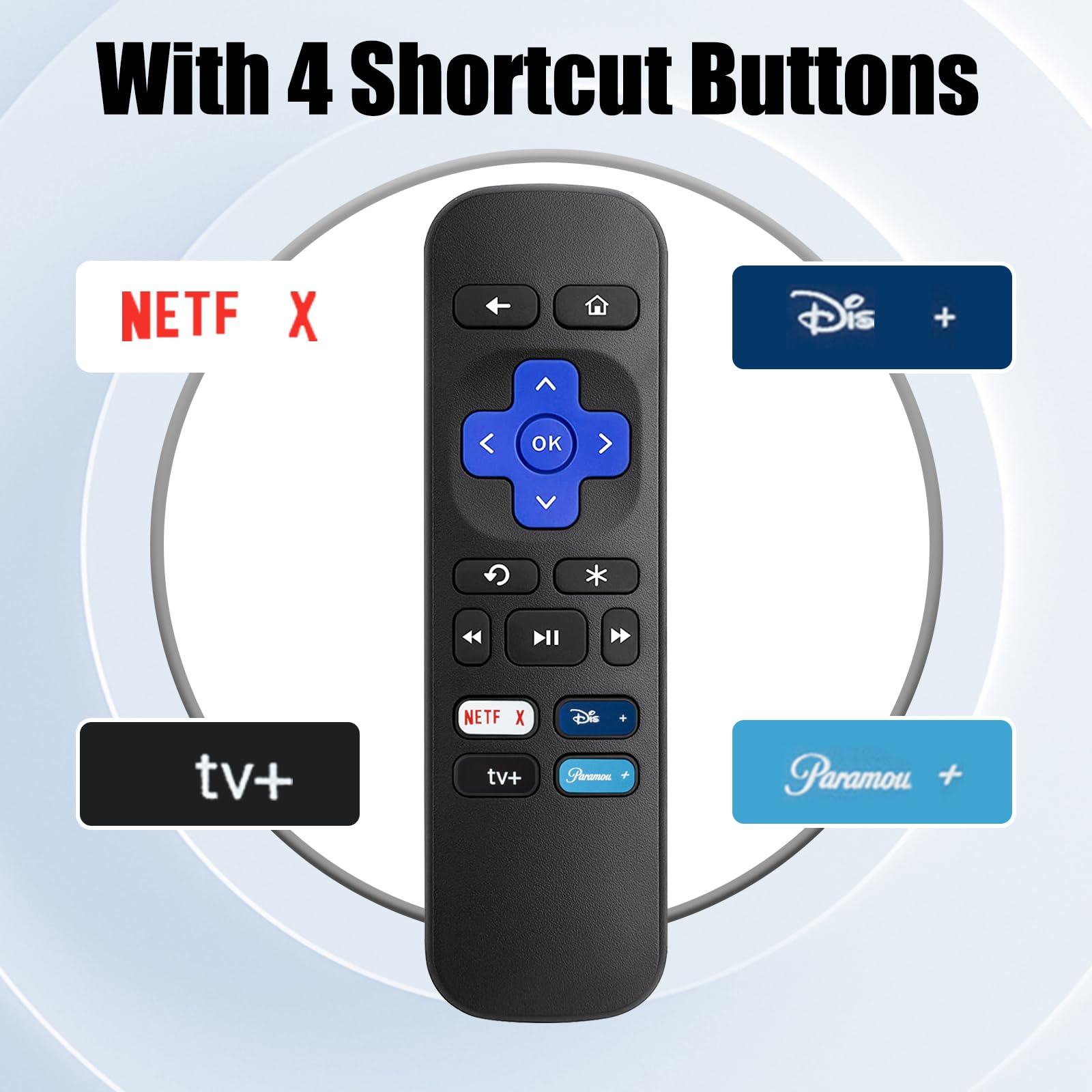 Universal Replacement Remote Control Compatible with Roku Express,for Roku Box, for Roku Player,for Roku Premiere,Compatible for Roku 1/2/3/4 (HD,LT,XS,XD).(NOT for Roku Stick and Roku TV)(Pack of 2)