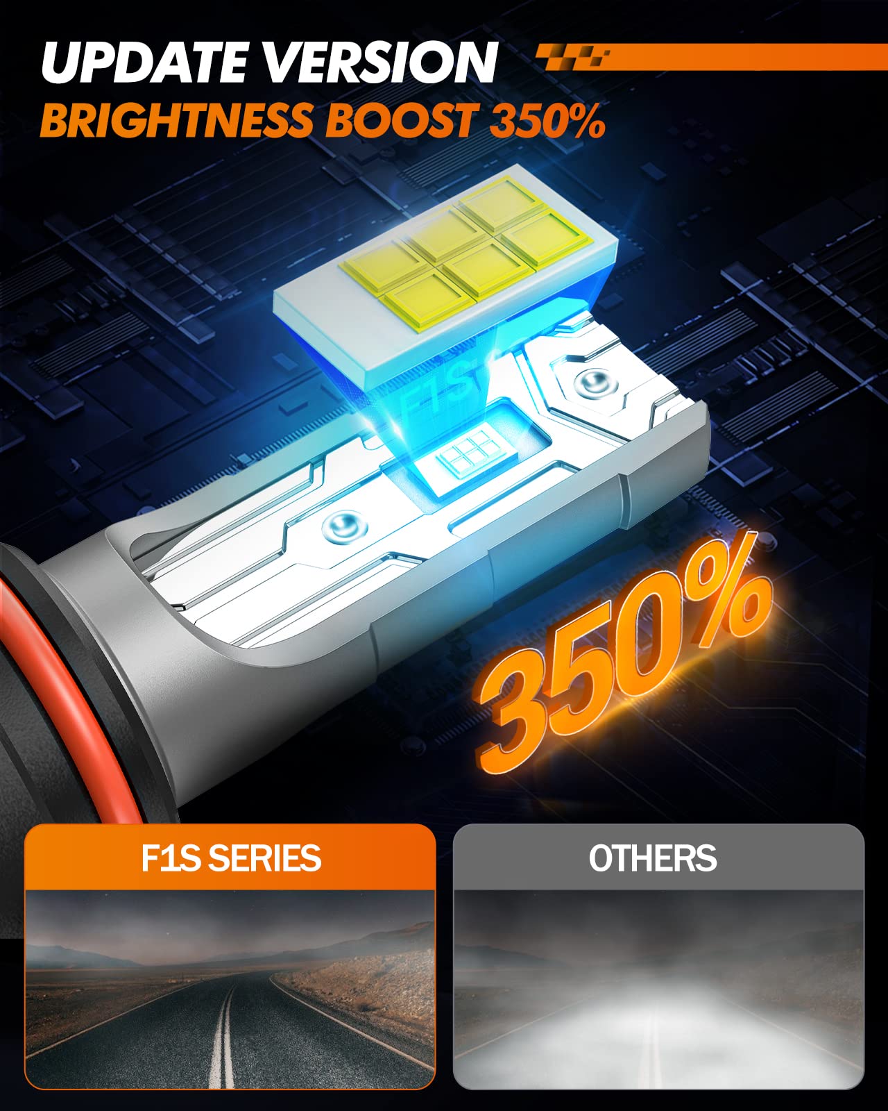 SEALIGHT 9006 LED Fog Light Bulbs, 10000LM 24W Strong Penetration 9006 HB4 LED Fog Lights, 6500k Cool White 5530 CSP Chips, IP68 Waterproof Plug and Play, Pack of 2