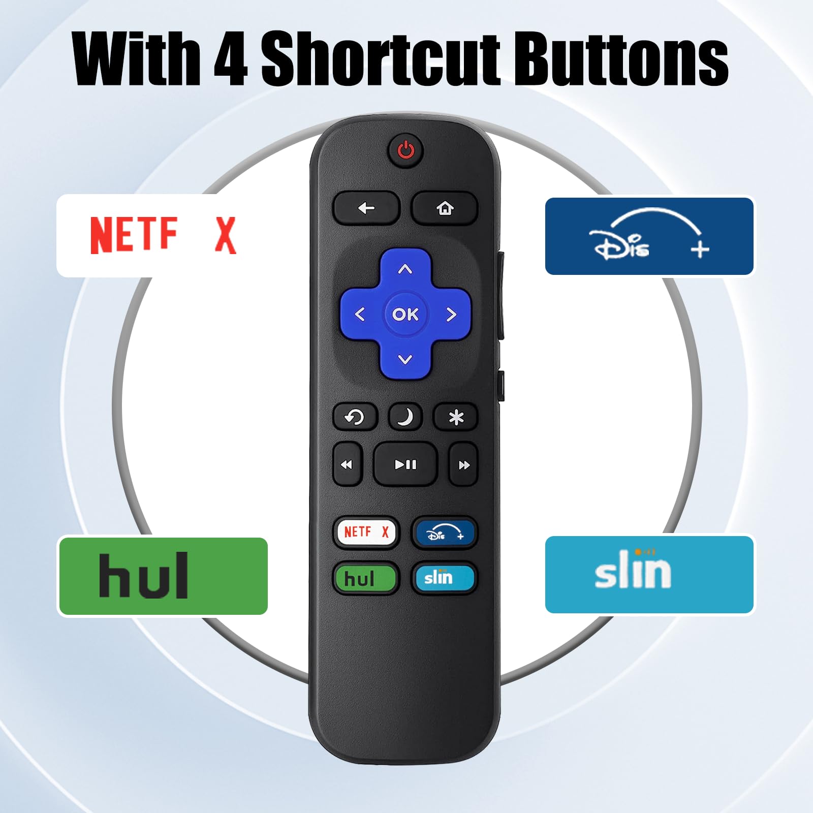 Replacement Remote Compatible for TCL Roku,Hisense Roku,Onn Roku,Insignia Roku, Element Roku,Westinghouse Roku TV.(NOT for Roku Stick and Roku Box)(Pack of 2)