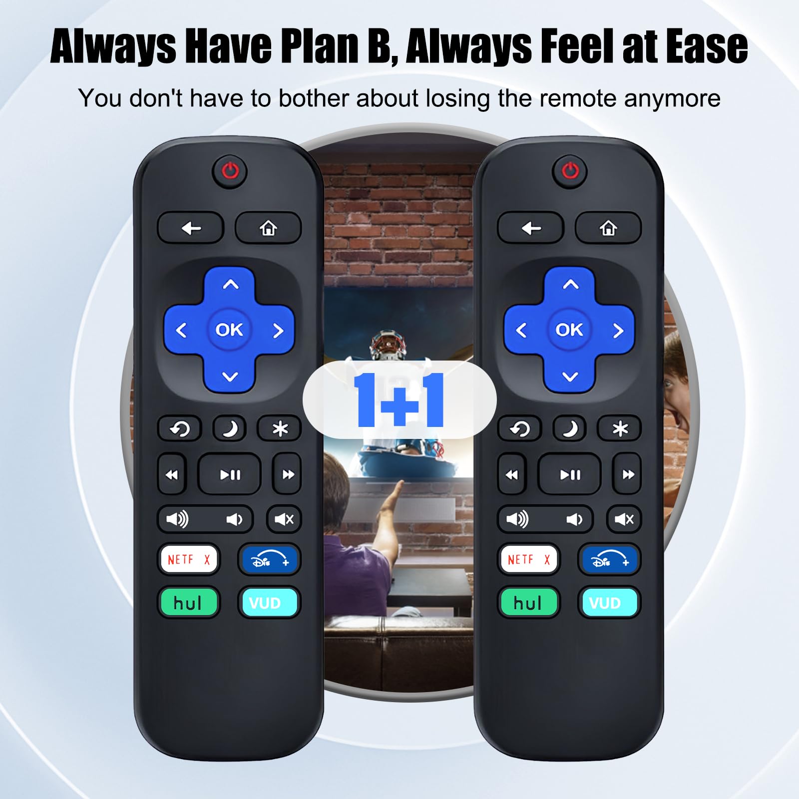 2 Pack Universal Replacement TV Remote Control ONLY for Roku TV, for TCL/Hisense/Sharp/Philips/Onn/Element/Insignia Roku TV. (NOT for Roku Stick or Box)