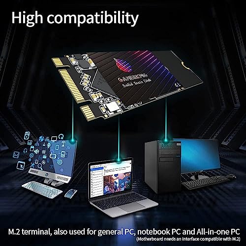 GAMERKING M.2 2260 SSD 1TB NGFF SATA III 6Gb/s 3D NAND TLC Internal Solid State Drive, B&M Key High Performance M.2 SSD for Desktop Laptop