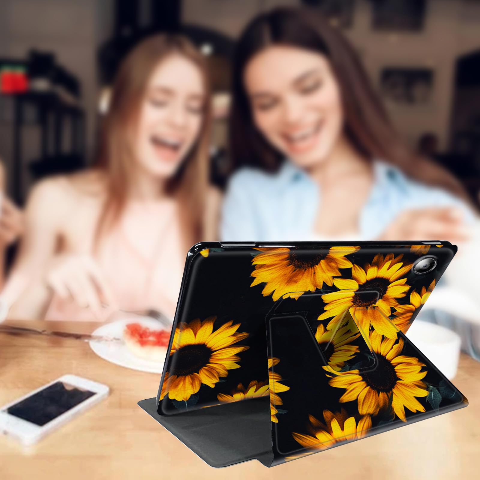 BPQOJB for Samsung Galaxy Tab A8 Case Galaxy Tab A8 10.5 Case 360 Degree Rotating PU Leather Smart Cover with Auto Wake/Sleep Tablet Case for Galaxy Tab A8 10.5 inch 2022 - Yellow Sunflowers