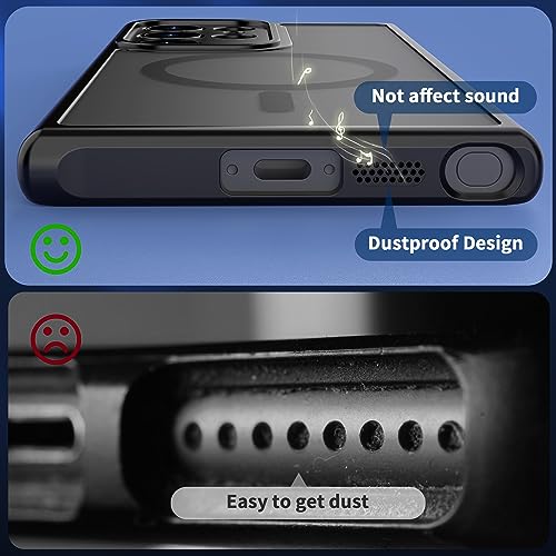 CACOE Magnetic Case for Samsung Galaxy S23 Ultra 5G 6.8 inch-Compatible with MagSafe & Magnetic Car Phone Mount,Anti-Fingerprint TPU Thin Phone Cases Cover Protective Shockproof (Black)