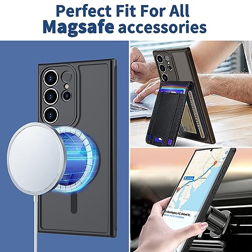 CACOE Magnetic Case for Samsung Galaxy S23 Ultra 5G 6.8 inch-Compatible with MagSafe & Magnetic Car Phone Mount,Anti-Fingerprint TPU Thin Phone Cases Cover Protective Shockproof (Black)