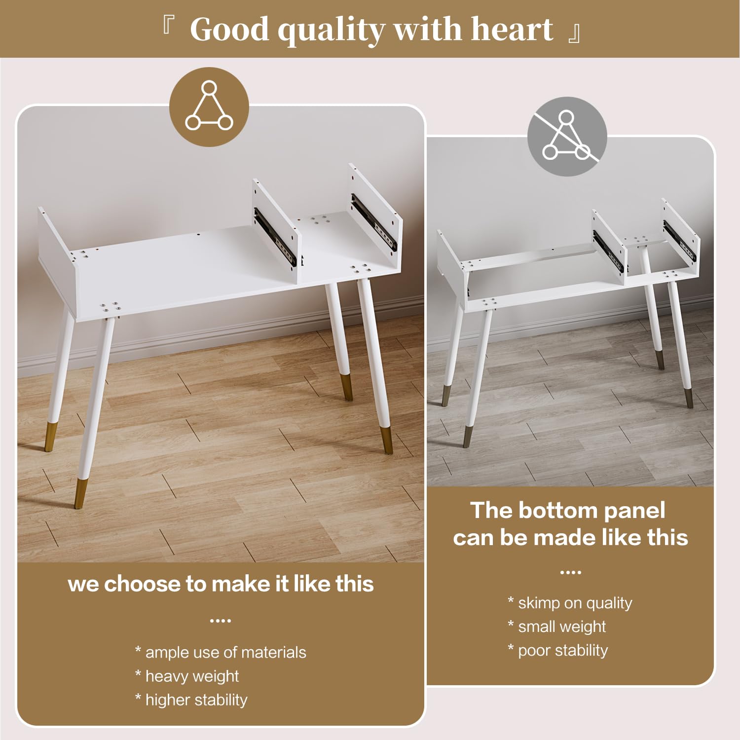 Milky White,Make Vanity Set with Touch Screen Dimming Mirror, 3 Color Lighting Modes, Dressing Table with 3 Sliding Drawers, Modern Bedroom Makeup Table and Cushioned Stool Set for Women Girls