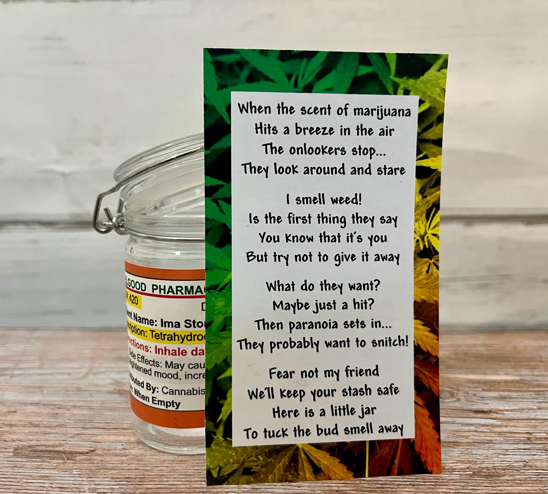 Funny Airtight Odor proof Glass Stash Jar With Lid Gift For Hiding