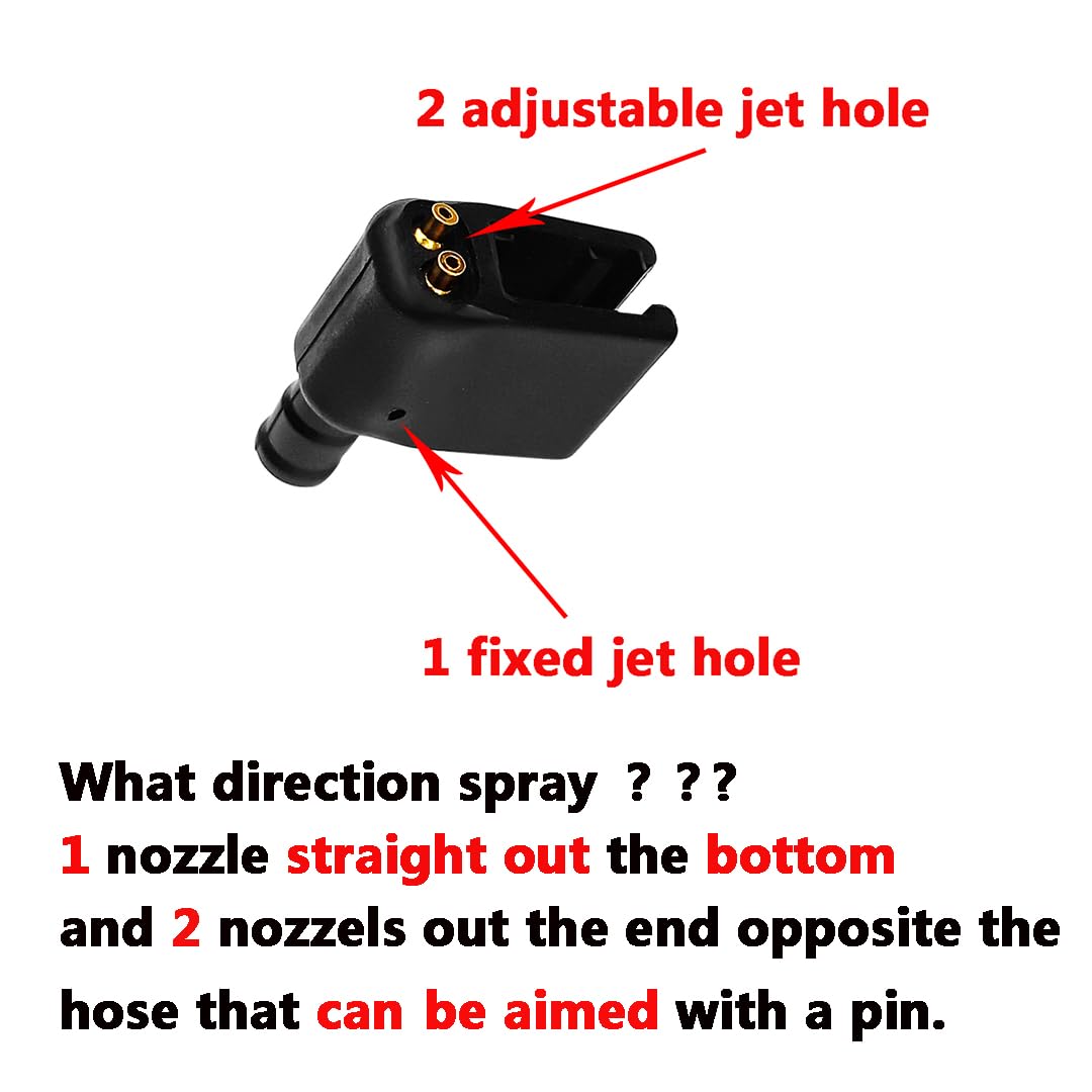 47191 Premium Adjustable Wiper Washer Nozzle Kit Fit for Dodge/Freightliner/Mercedes/Winnebago Sprinter Van Front Windshield Washer Jet | Direct Replacement | Easy to Install | 2 Pack, Ref 68017440AA