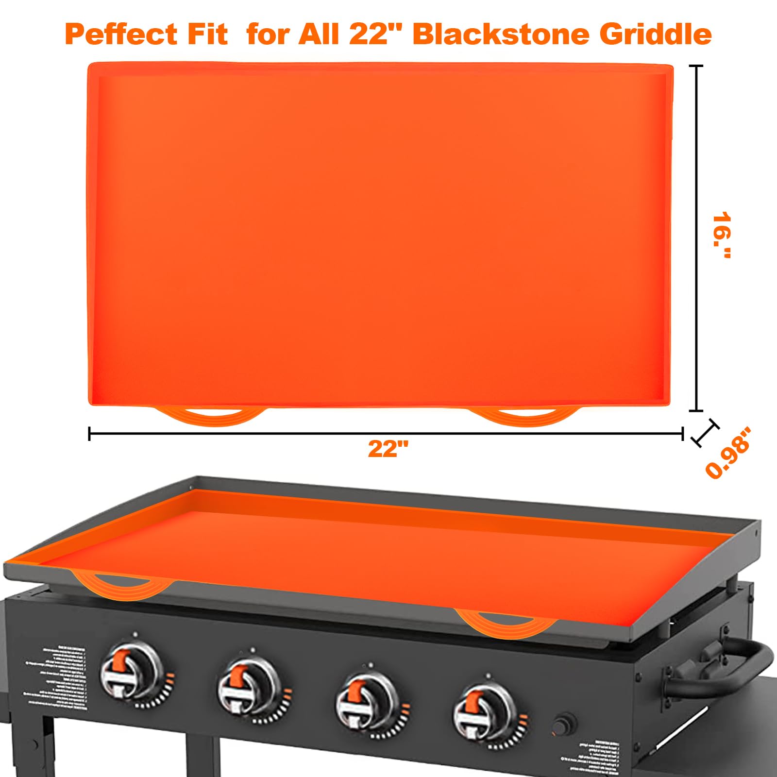 28β Blackstone Griddle Cover Silicone Griddle Mat for 28 Inch Blackstone Griddle, Heavy-Duty Food Grade Silicone Mat to Protect from Pollen, Debris and Rust, All-Season Protective Griddle Cover