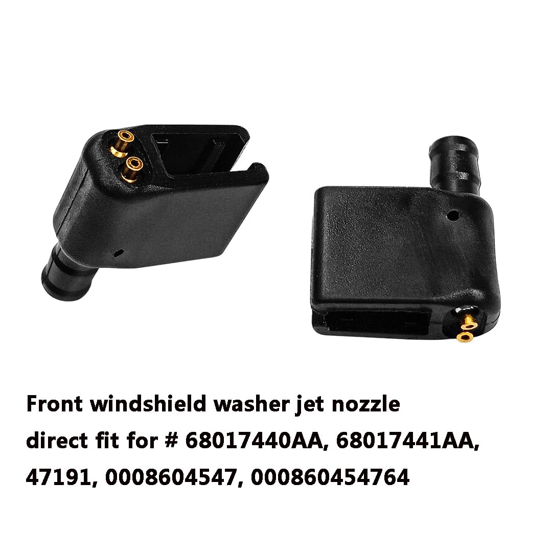 47191 Premium Adjustable Wiper Washer Nozzle Kit Fit for Dodge/Freightliner/Mercedes/Winnebago Sprinter Van Front Windshield Washer Jet | Direct Replacement | Easy to Install | 2 Pack, Ref 68017440AA