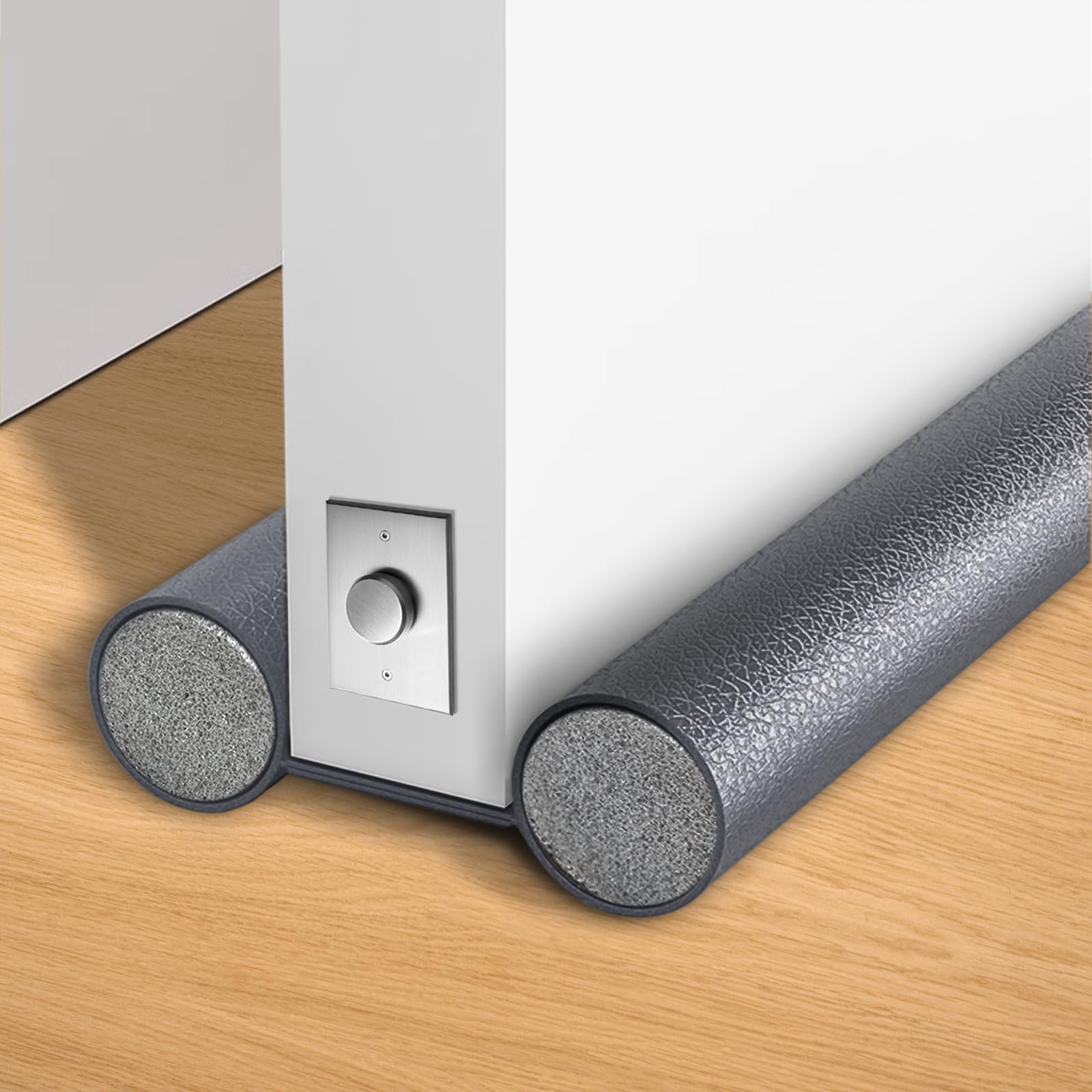 C CELAINER Door Draft Stopper, Under Door Noise Blocker, Sound Light Air Proof Sealer for Bottom of Door, Adjustable Soundproof Insulation Strip Doors Draft Guard 37 inch - Grey
