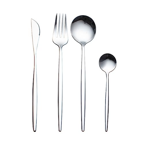4pcs Tableware Stainless Steel Knife Fork And Spoon Set For Restaurant Kitchen Home Party Wedding Cutlery Set (2 Colors)