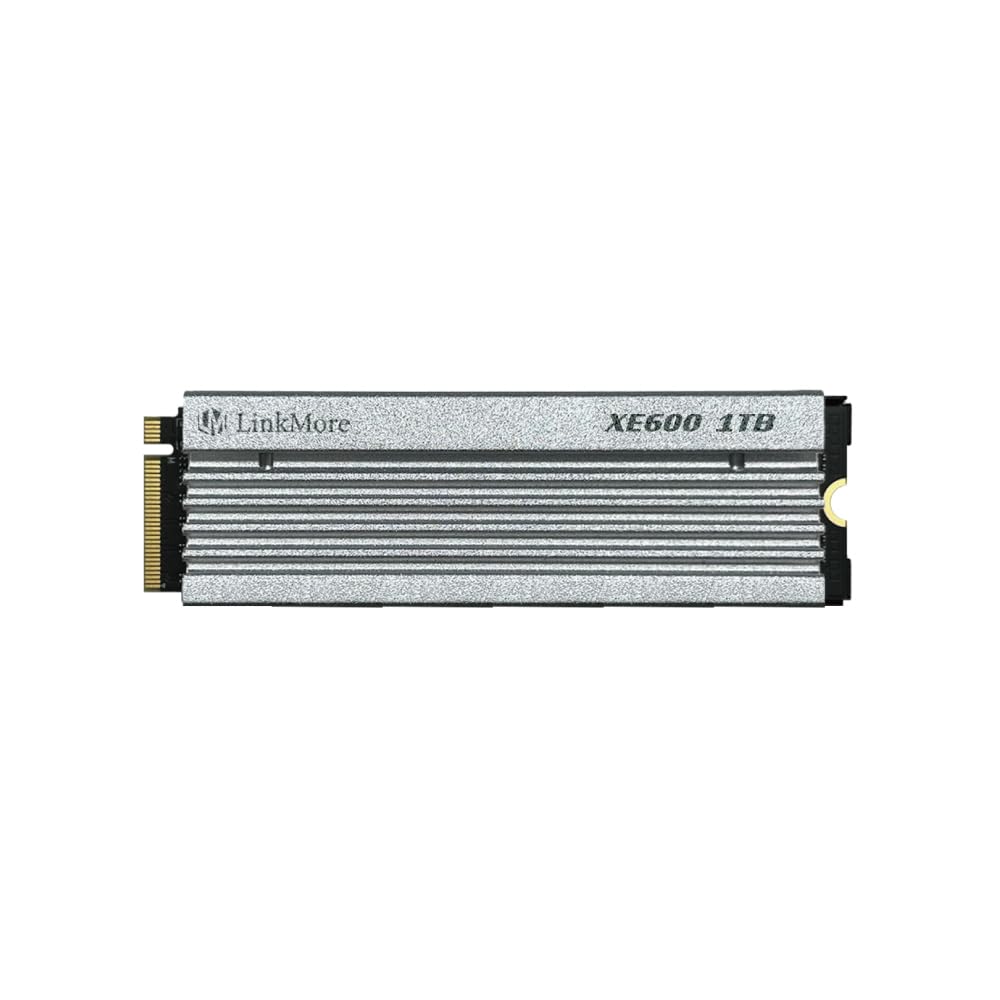 LinkMore XE600 1TB M.2 2280 SSD, PCIe Gen4 NVMe Internal Gaming Solid State Drive with Heatsink, Up to 7200 MB/s, Compatible with PlayStation 5, PS5