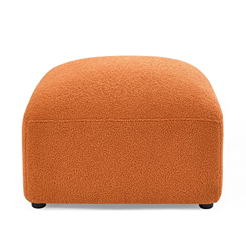JIVOIT Modern Modular Sectional Sofa Set, DIY Combination L-Shape Upholstered Chaise Lounge Couch, Teddy Fabric 4-Seat Sofa for Living Room Bedroom Apartment Offic (Orange-DIY Combination)
