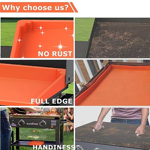 17'' Silicone Griddle Mat Cover for Blackstone Grill, Fully Wrapped Silicone Mat for Blackstone Griddle, Blackstone Griddle Protector Accessories Protect Griddle from Rodents, Dirt and Rust