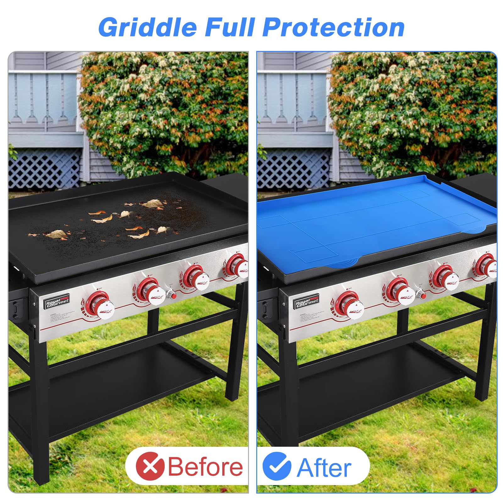 28" Silicone Griddle Mat for Blackstone Grill, Heavy Duty Food Grade Silicone Griddle Buddy Mat Top Cover for Blackstone Griddle Grill, Protect Griddle No Rust Dirt From Animal, Reusable Griddle Mat