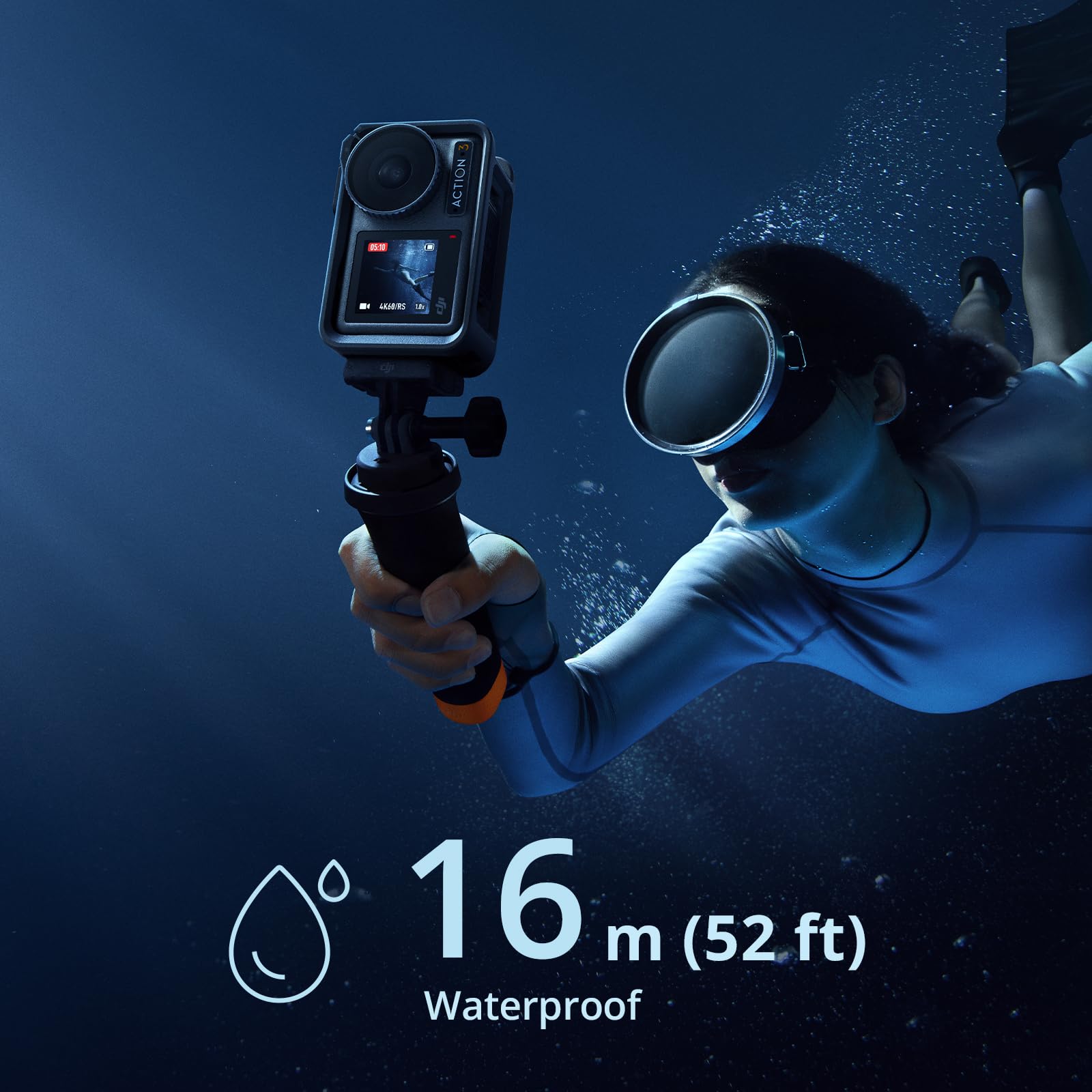 DJI Osmo Action 3 Creator Combo, Action Camera 4K + 155° Super-Wide FOV, 10-Bit Color Depth, Stabilization, Cold Resistant, 2 Batteries and 32GB microSD Card, Mini Action Camera for Vlog