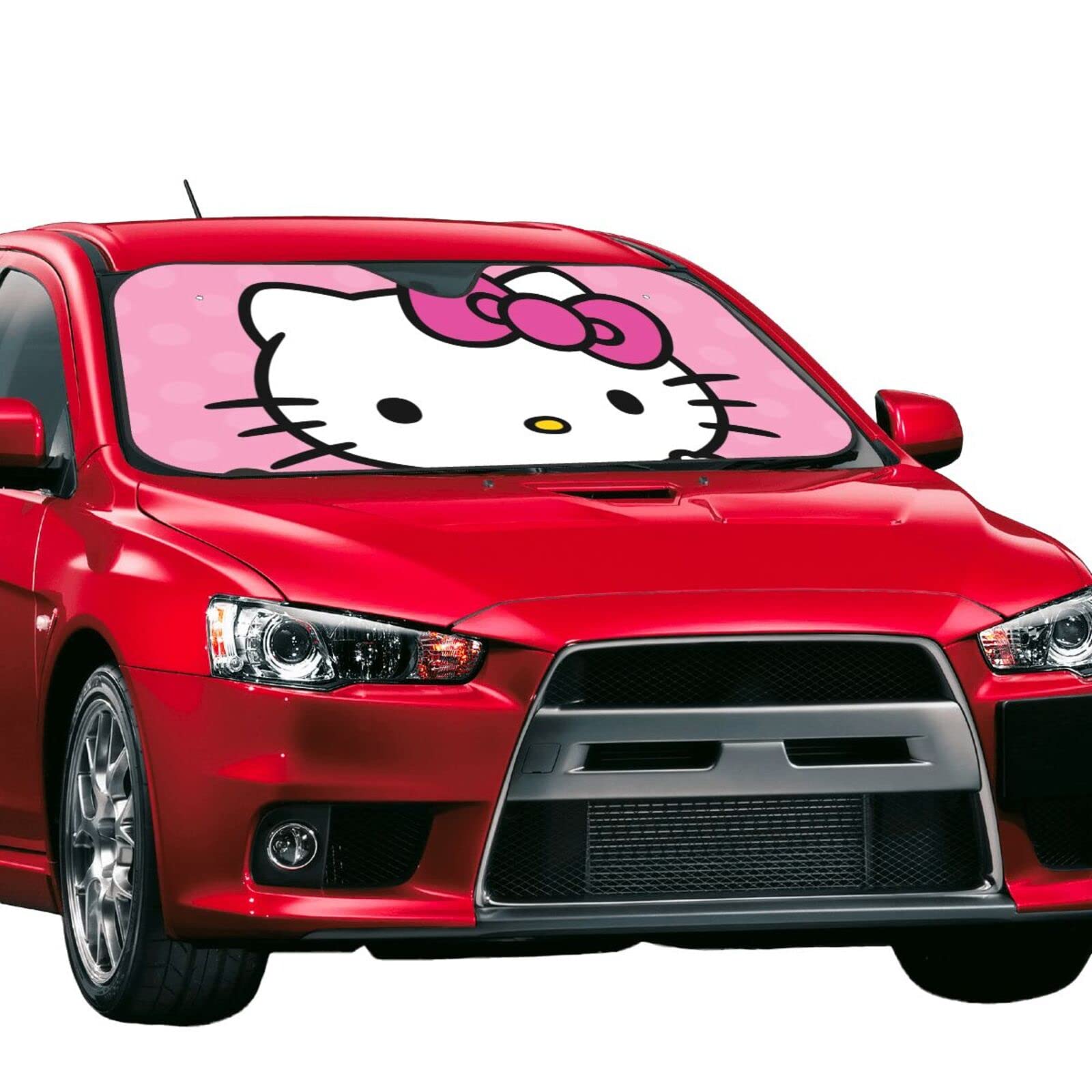 Wasinle Cartoon Car Windshield Sunshade Blocks Sun Visor Protector Foldable Sun Shield Keep Your Vehicle Cool, Fits Windshields of Most Sizes(Small 51 x 27.5 in) Black 6