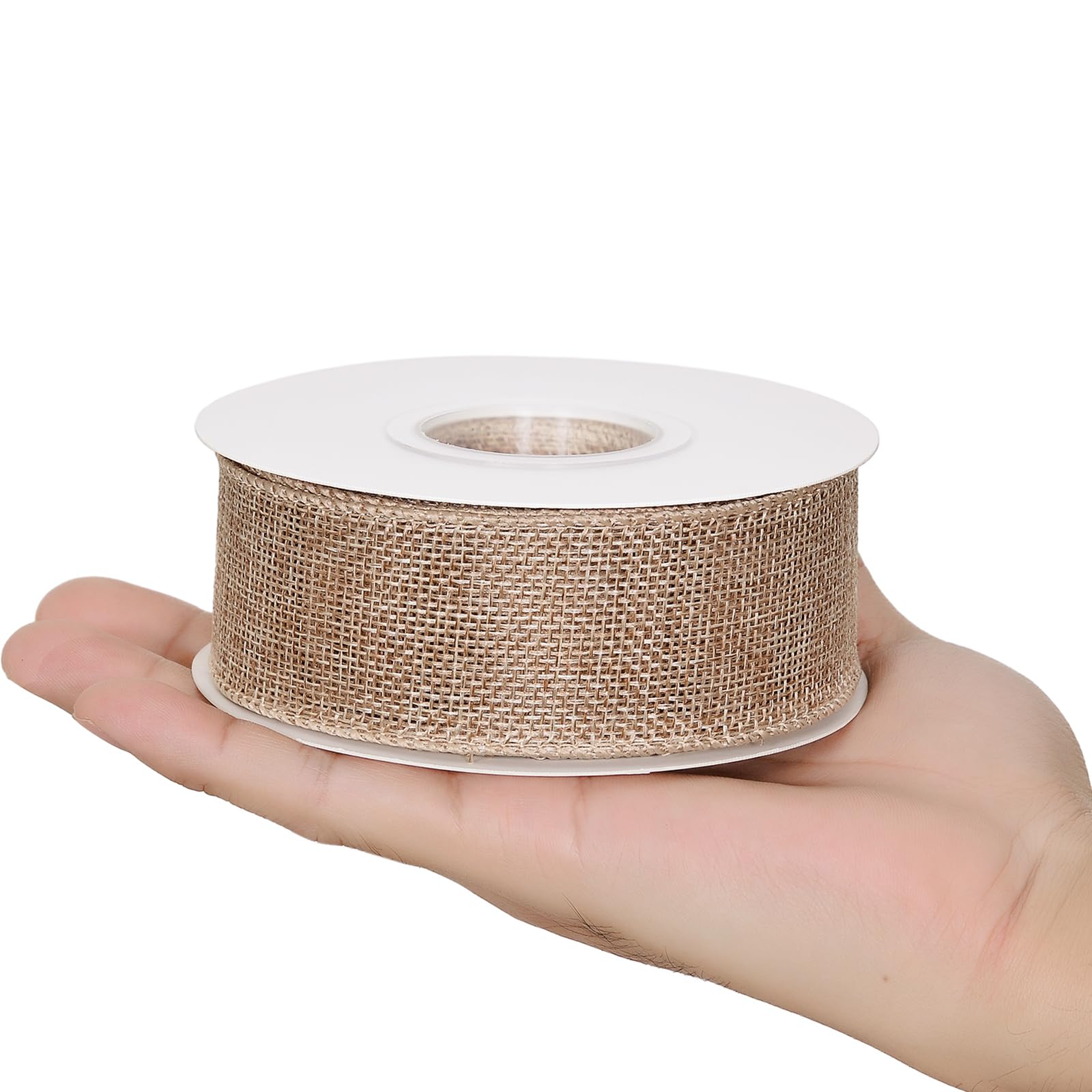 Ribest Burlap Natural Wired Ribbon, 1 1/2 inch 10 Yard, Jute Ribbon for Decoration Bows Craft Gift Wrapping Wreath Sewing