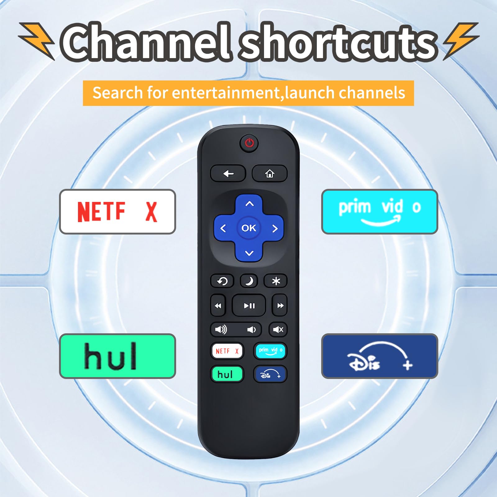 New Universal TV Remote Controls Exclusively for Roku TV,Compatible with TCL, Hisense, Onn, Sharp, Element, Westinghouse, and Philip Roku Serie Smart TVs (Not for Roku Stick or Box)(Pack of 2)