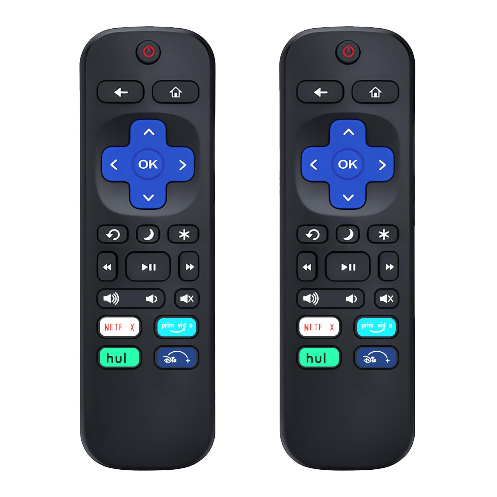 New Universal TV Remote Controls Exclusively for Roku TV,Compatible with TCL, Hisense, Onn, Sharp, Element, Westinghouse, and Philip Roku Serie Smart TVs (Not for Roku Stick or Box)(Pack of 2)