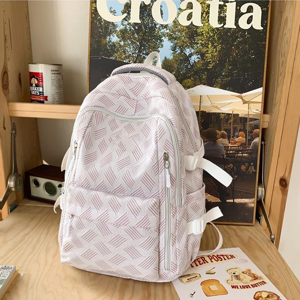 UNICOLD Kawaii Backpack With Cute Accessories Large Capacity Aesthetic Bag (Purple)