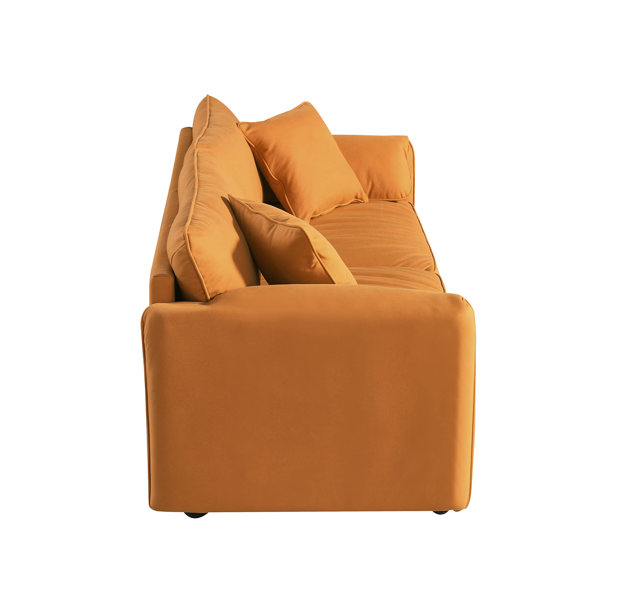 Lepfun Modern, 75.6" Couch, Large deep seat, loveseat with Hardwood Frame, mid-Century upholstered Sofa,Suitable for Living Room, Bedroom and Apartment (Orange)