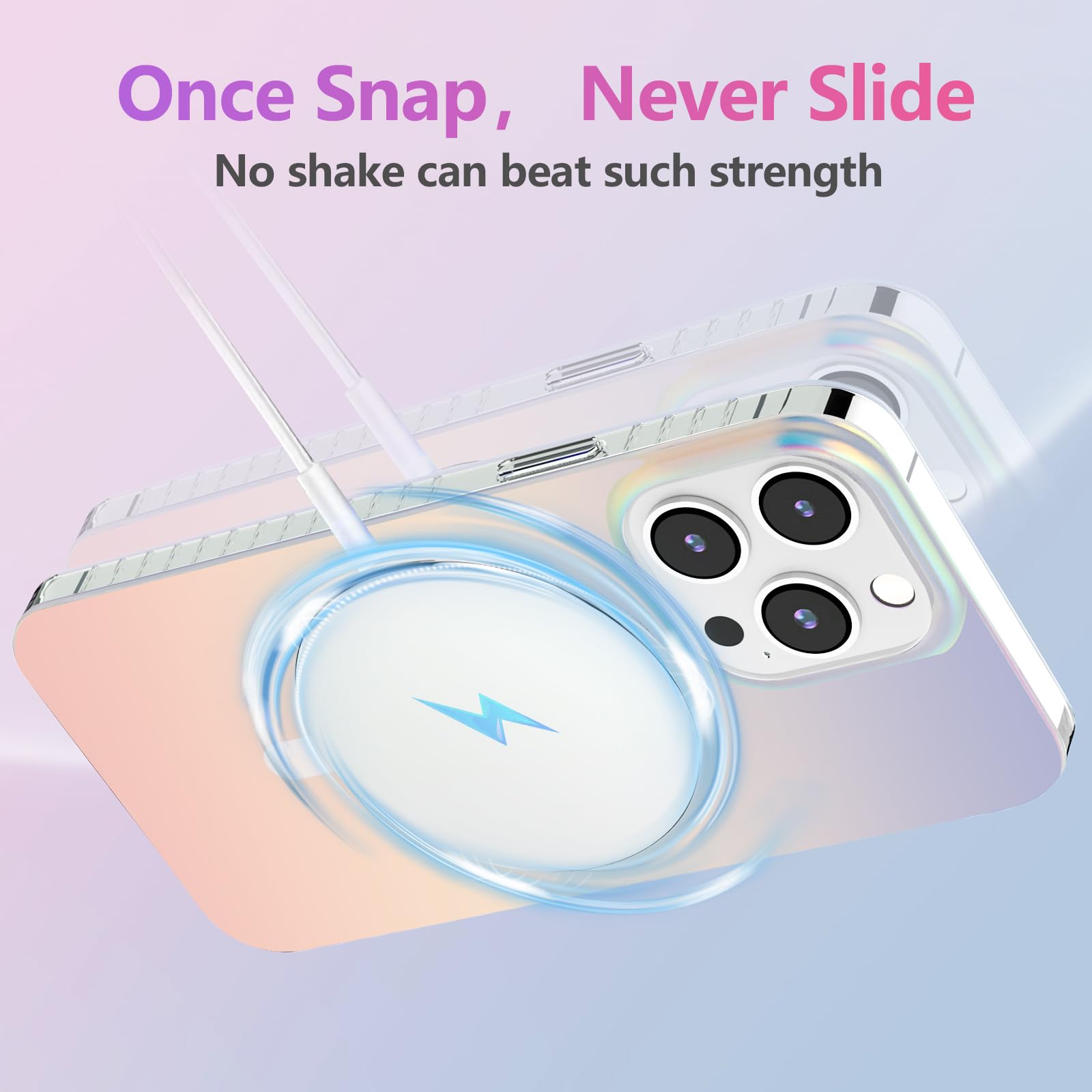Dosanlues Magnetic Iridescent for iPhone 13 Pro Max Case for Women Girls, Translucent Compatible with MagSafe Slim Protective Cover 6.7inch