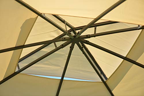 Freestanding Shelter Quality Double Tiered Grill Canopy, Outdoor BBQ Gazebo Tent with UV Protection, Beige 127" W