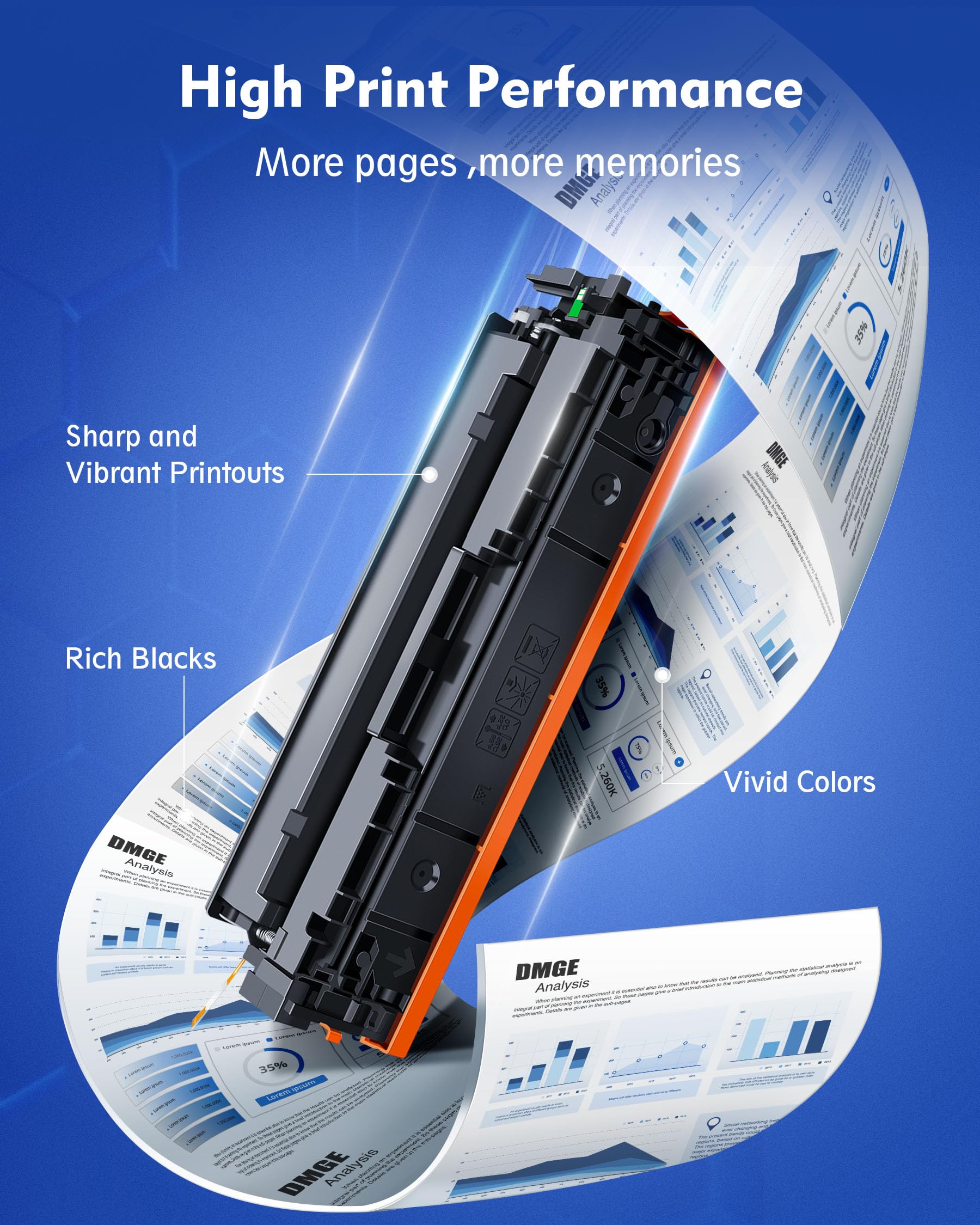 DMGE 201X Toner Cartridges 4 Pack - High Yield Replacement for HP 201X Black HP 201X 201A Compatible with HP Color Laserjet Pro MFP M277dw Toner,M252dw Toner,M277 M252 Series Printer