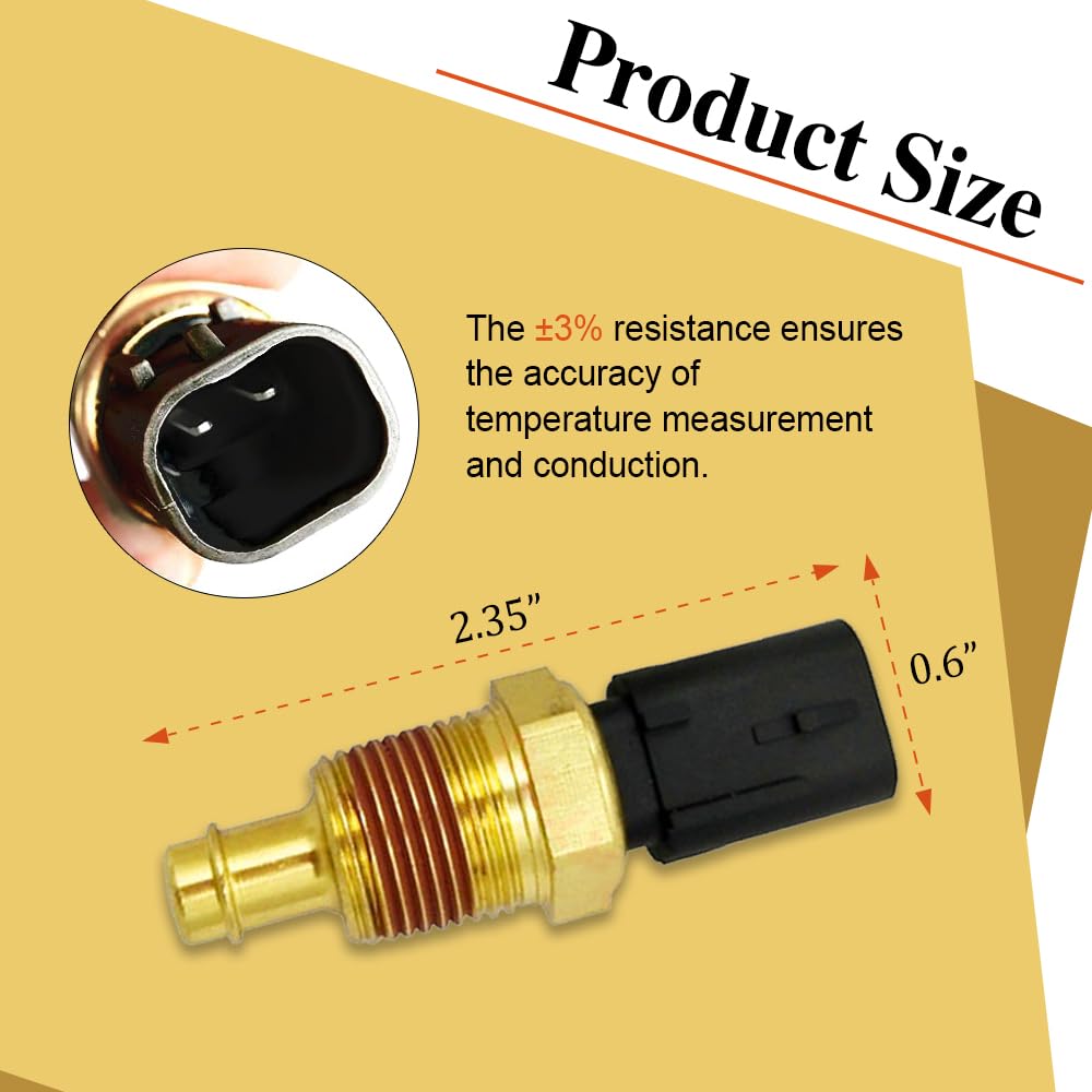 Zufoty Engine Coolant Temperature Sensor, Radiator Coolant Fan Switch, Water Temperature Sensor Compatible with Chrysler, Grand Cherokee, J-eep Wrangler, Durango, Replace OE# 5149077AB