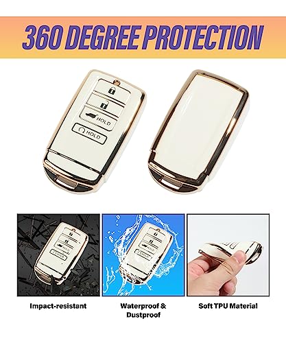 ESEWALAS Bling Car Key Fob Case,Car Key Fob Cover Key Case Shell,Car Remote Smart Key Protector Holder,TPU Key Case with Keychain Lanyard,Keyless Remote Key Fob Shell (for Acura a)