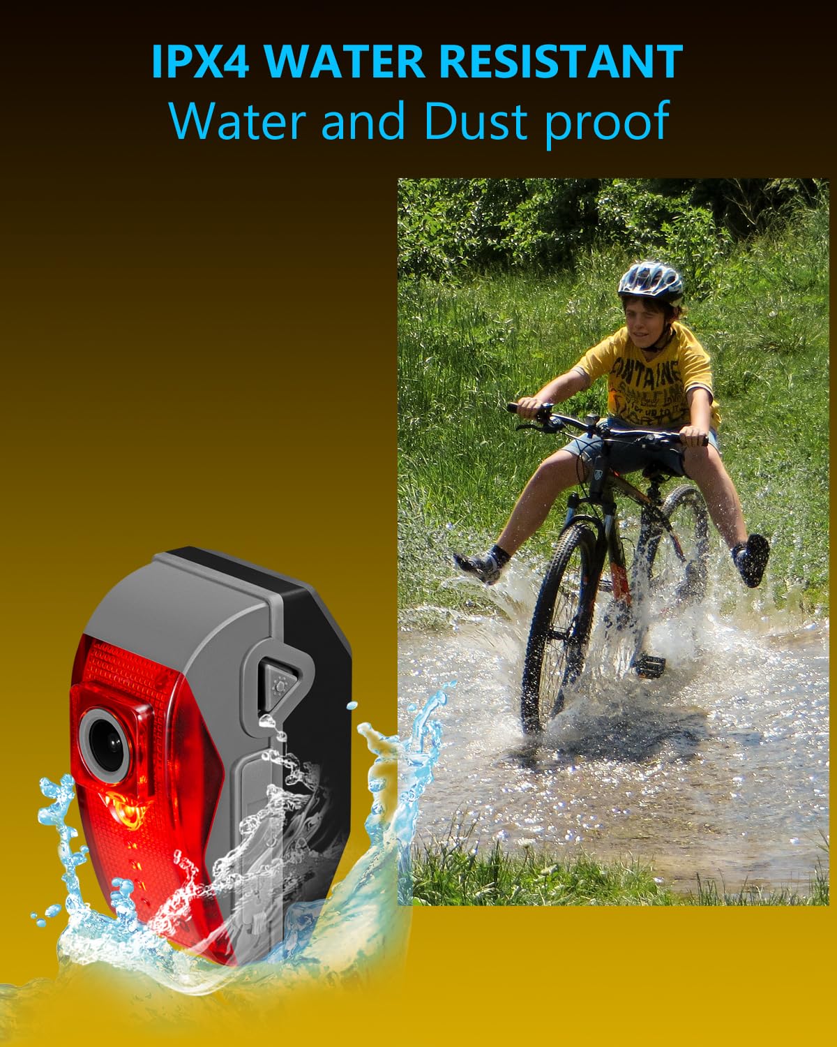 SYNAGY Rear Bike Light Camera Combo, 1080P Full HD, 32GB Memory Card Included, Built-in Rechargeable Battery, Rear Cycling Camera with Tail Light