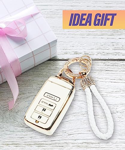 ESEWALAS Bling Car Key Fob Case,Car Key Fob Cover Key Case Shell,Car Remote Smart Key Protector Holder,TPU Key Case with Keychain Lanyard,Keyless Remote Key Fob Shell (for Acura a)