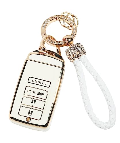 ESEWALAS Bling Car Key Fob Case,Car Key Fob Cover Key Case Shell,Car Remote Smart Key Protector Holder,TPU Key Case with Keychain Lanyard,Keyless Remote Key Fob Shell (for Acura a)
