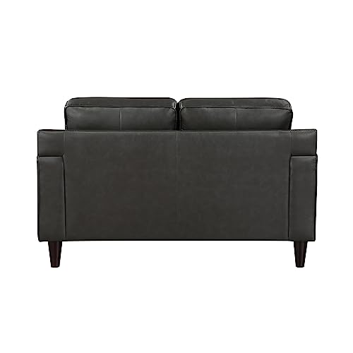 Lexicon Yesenia Leather Match Living Room Loveseat, Gray
