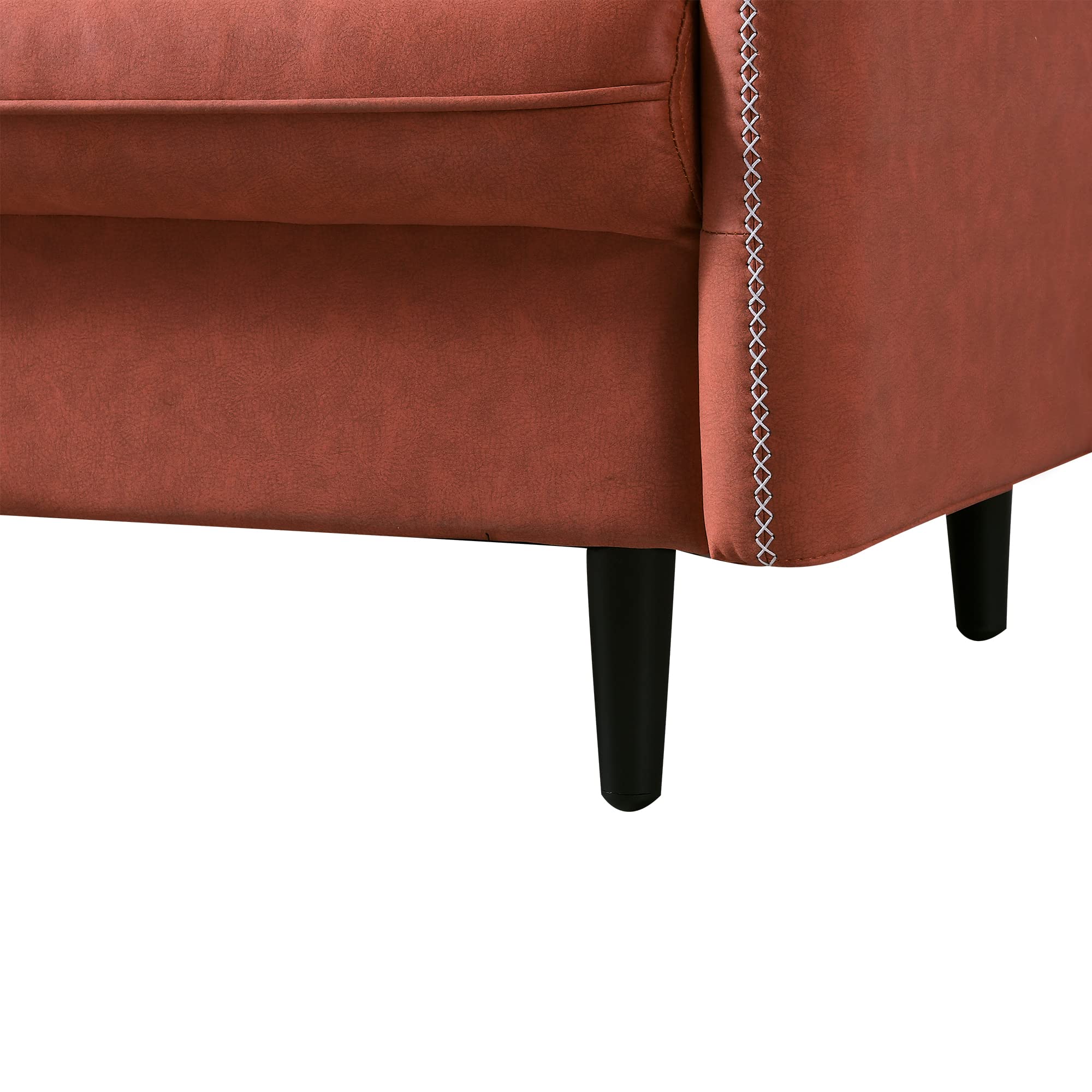 LCH 3 Durable Couch, Mid-Century Tufted Love Seat,Practical Comfortable, Suitable for Living Room, Bedroom, Office and Apartment,2 Pillows Included, Three-Seater Sofa,Orange