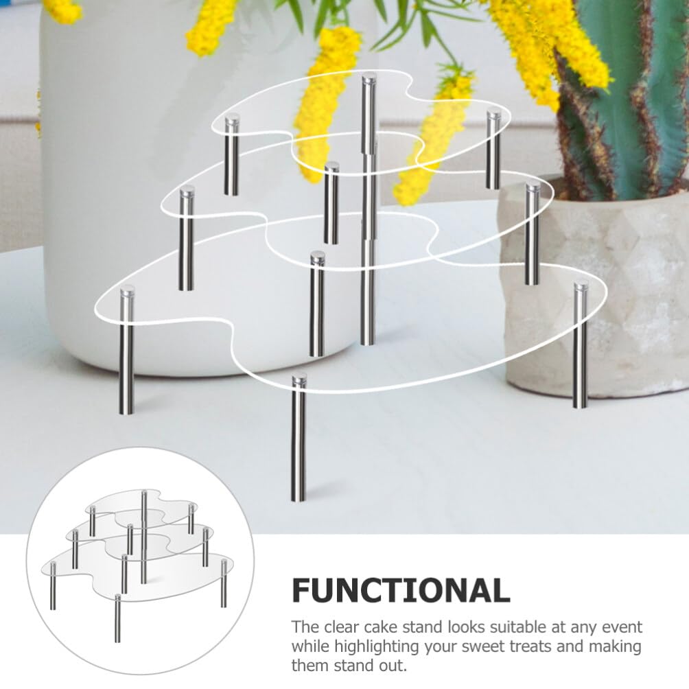 Abaodam 3pcs Cake Display Stand Clear Shelves for Display Toy Storage Stand Perfume Organizer for Dresser Food Stands for Display Party Acrylic Tiered Display Stand Tiered Shelf Organizer