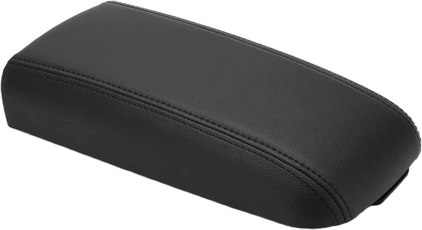 Car Armrest Box Cover for Tesla Model 3/Y 2017-2023 Leather Center Console Armrest Protector Covers with Cup Coaster for Tesla Car Armrest Box Cover Decoration Tesla Model 3/Y Accessories -White