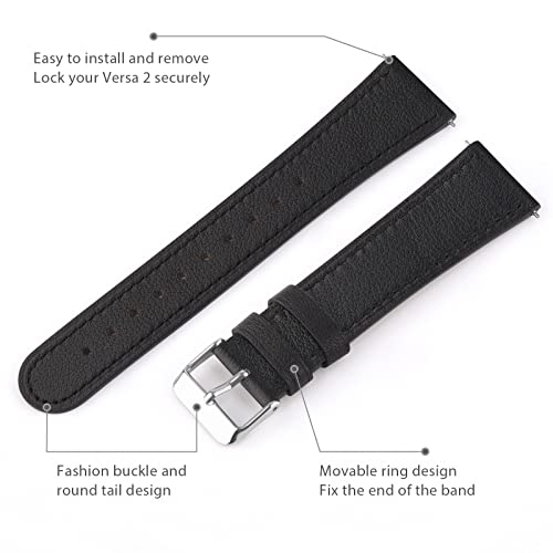 Vancle band Compatible with Samsung Galaxy Watch 5 40mm 44mm/Watch 5 Pro 45mm/Galaxy Watch 4 Classic 42mm 46mm Women Men, Leather Strap Replacement for Samsung Galaxy Watch 4/5