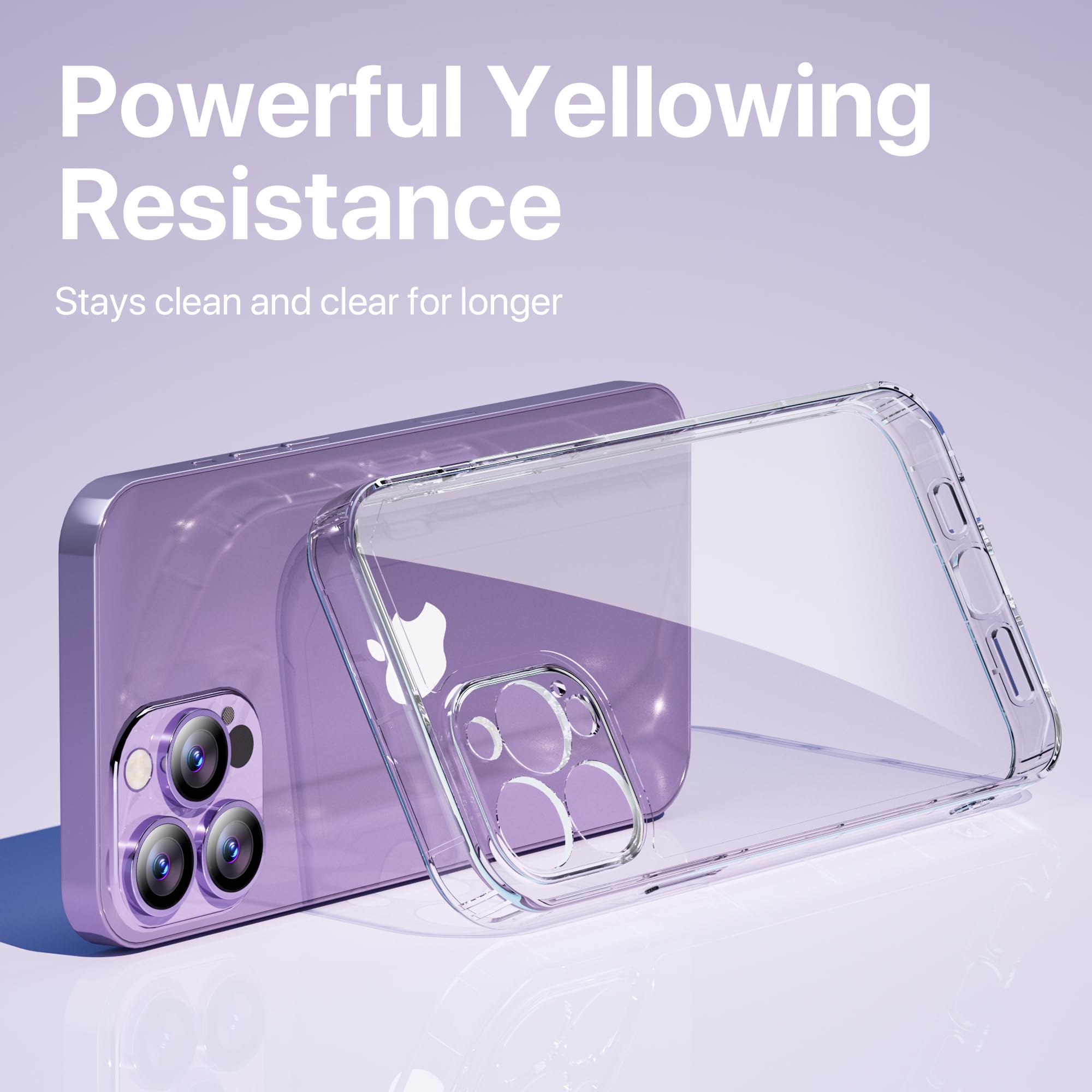 GANSBOL Transparent iPhone 13 Pro Max Case, Crystal Clarity, Military-Grade dropproof, Soft Thin Shockproof Protective Cover iPhone 13 Pro Max Clear Case - 6.7 inch