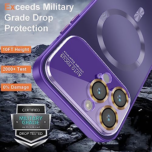 sheheme Magnetic for iPhone 14 Pro Max Case with MaSafe Full Camera Lens Protector [Military Grade Drop Tested] Scratch Resistant Matte Slim Cover Case for iPhone 14 Pro Max Phone Case 6.7"