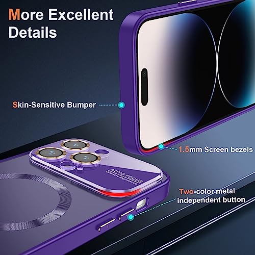 sheheme Magnetic for iPhone 14 Pro Max Case with MaSafe Full Camera Lens Protector [Military Grade Drop Tested] Scratch Resistant Matte Slim Cover Case for iPhone 14 Pro Max Phone Case 6.7"