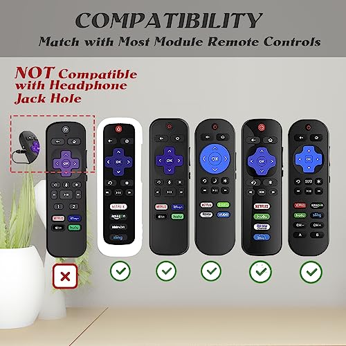 GMXT Remote Cover for Roku TV Remote Control, Battery Cover for TCL Hisense Roku TV Steaming Stick 4k 4K+ Roku Voice Remote, Universal Silicone Sleeve Case with Glow in The Dark (White)