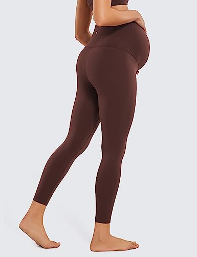 CRZ YOGA Womens Butterluxe Maternity Leggings Over The Belly 25" - Buttery Soft Workout Activewear Yoga Pregnancy Pants Taupe Medium