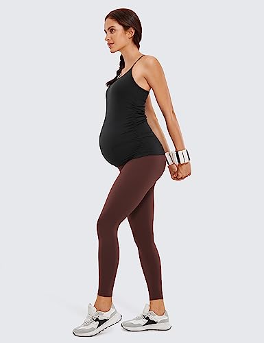 CRZ YOGA Womens Butterluxe Maternity Leggings Over The Belly 25" - Buttery Soft Workout Activewear Yoga Pregnancy Pants Taupe Medium
