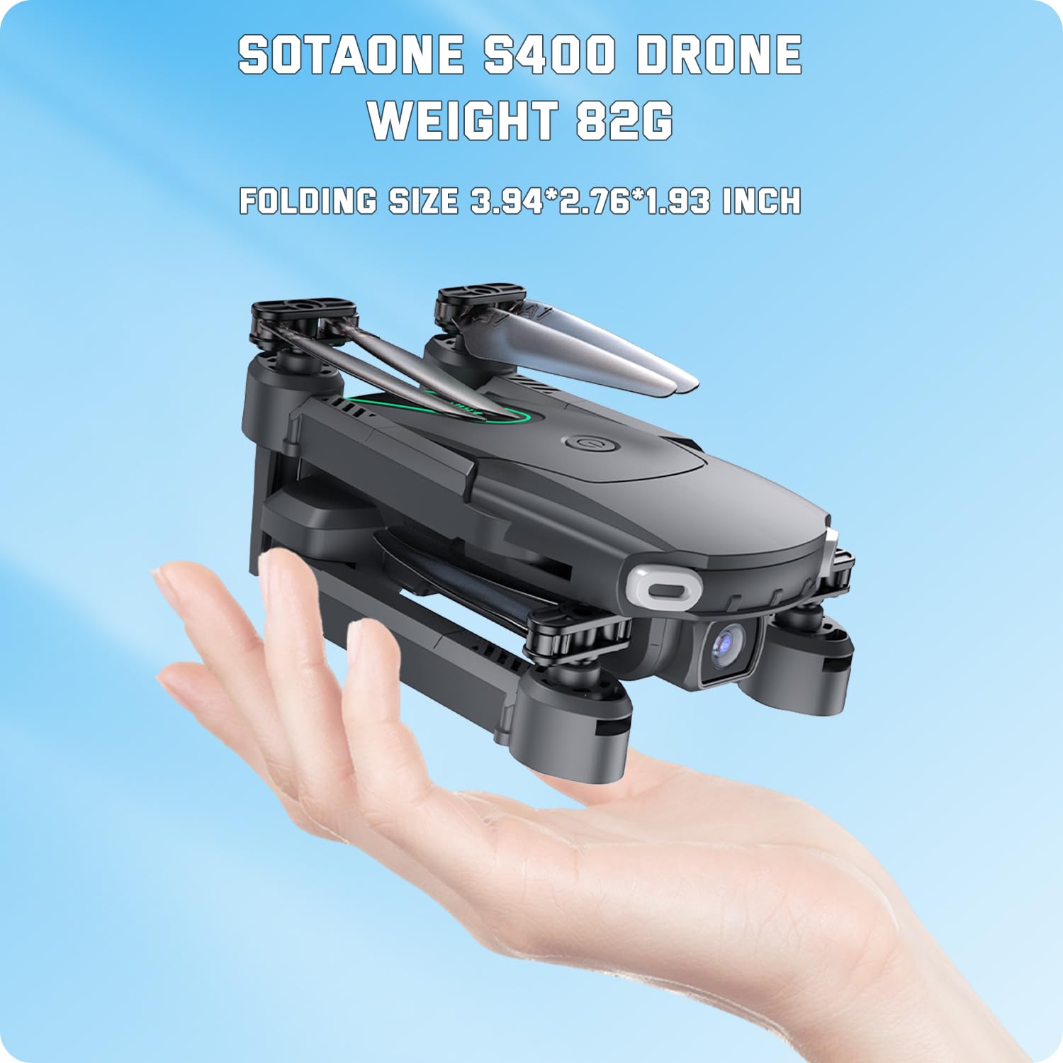 SOTAONE S400 Mini Drone for Kids with 1080P HD FPV Camera, Foldable Remote Control Helicopter Toys Gifts for Boys Girls with Auto-hovering, One Key Start/Land, Self-spin, 3D Flips 3 Speeds 2 Batteries